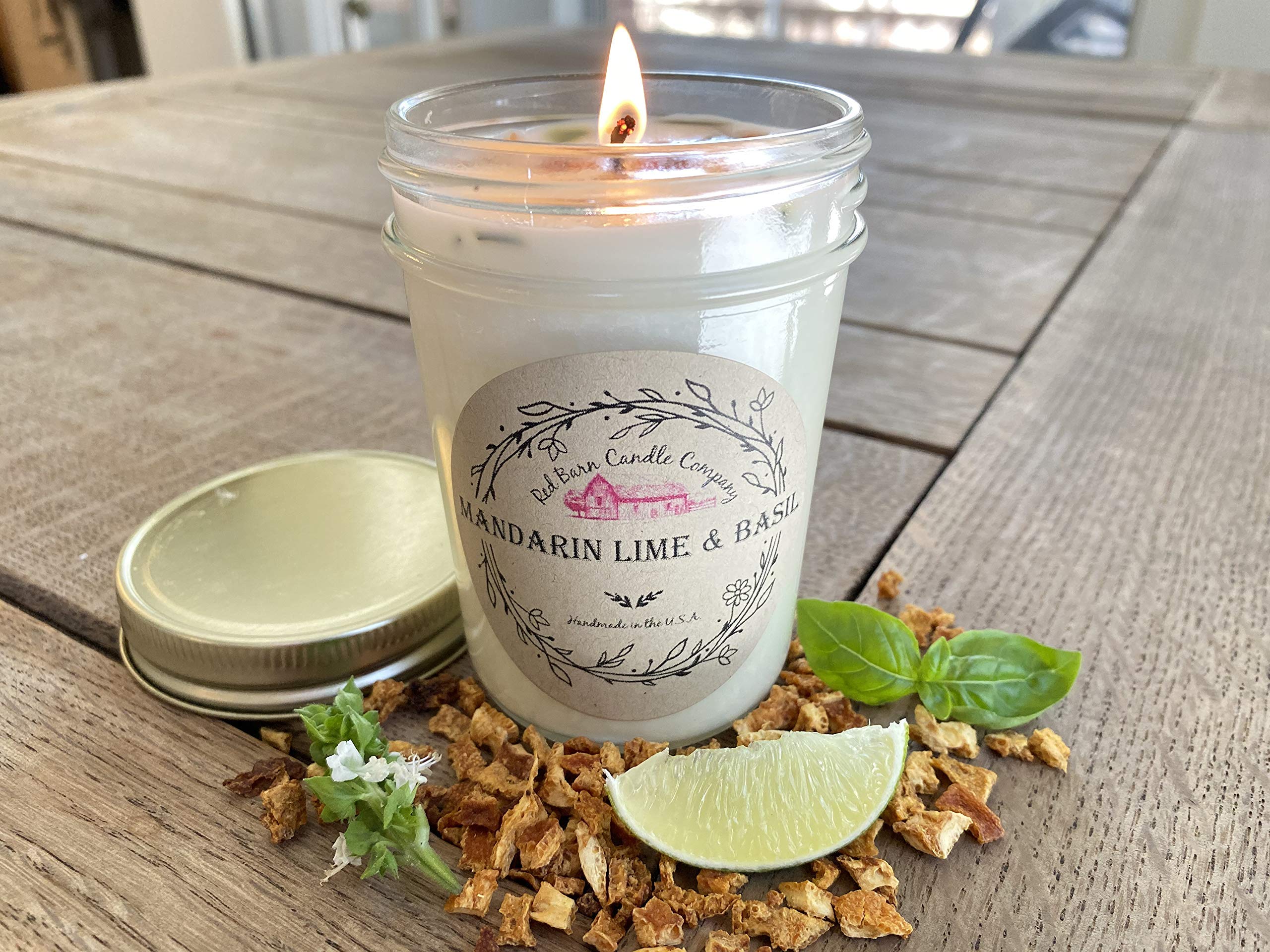 Red Barn Candles (8 oz) (Mandarin Lime & Basil)
