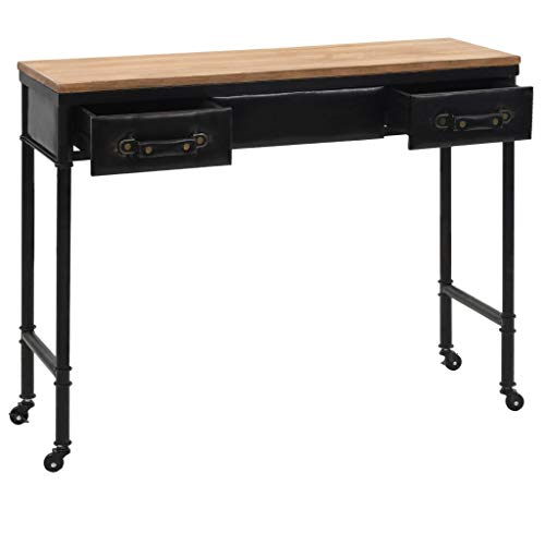 QJBSAVVA Console Table with Castors 39.4"x13"x31.5" Solid Wood Fir,Large Space Dresser Entry Tables Narrow end Table Couch Table Suitable for Home, Office, Bedroom, Meeting Room