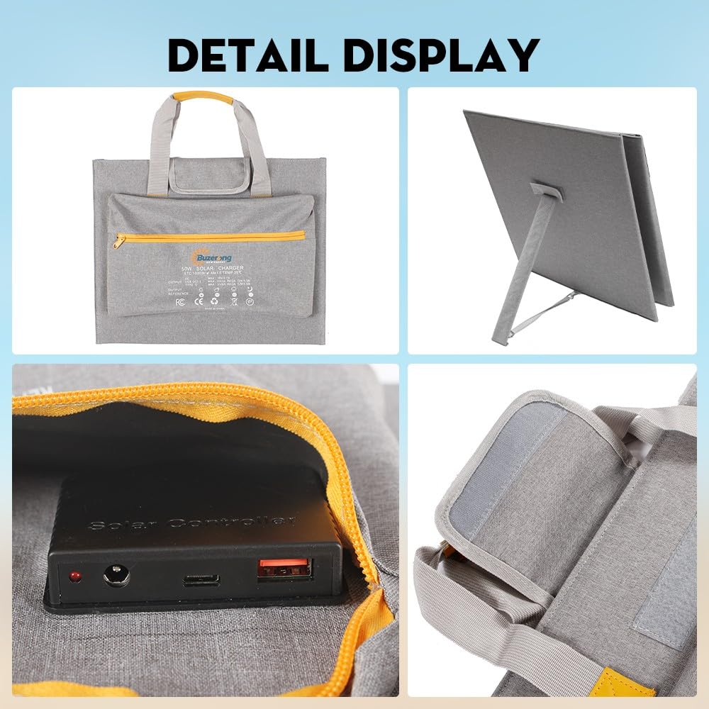 Portable Solar Panels with Multi Connector Solar Charger 250W with Kickstands for Camping RV Fast Charge Power Station