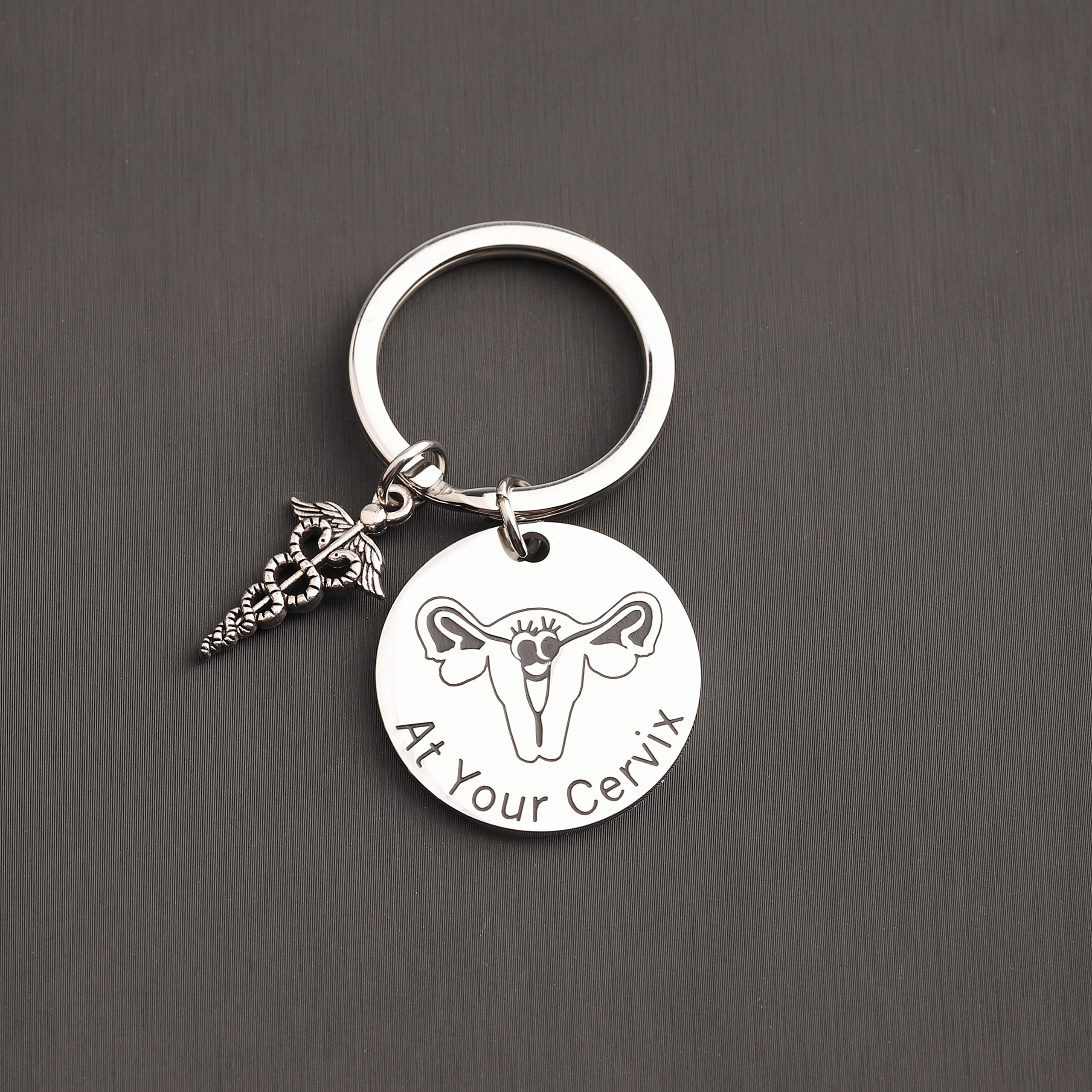 TGBJE Gynecologist Gift at Your Cervix Keychain Midwife Gift Labor Nurse Jewelry Funny Gift for OB-GYN (Gynecologist Gift)
