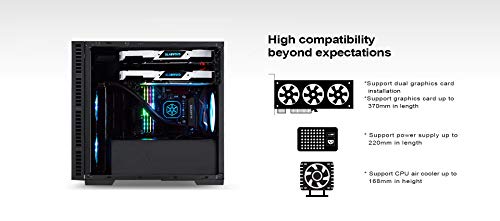 SilverStone Technology RL08BR-RGB Black and Red Micro-ATX Case with Tempered Glass Side Panel and 2 x120mm RGB Fans