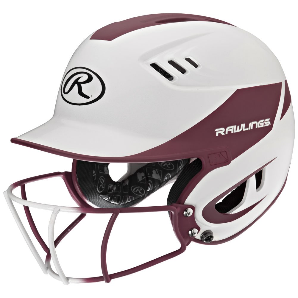 Rawlings Sporting Goods Senior Velo Sized Softball Helmet, White Orange