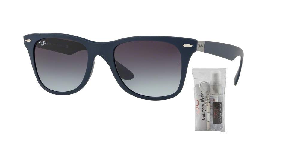 Ray-Ban RB4195 WAYFARER LITEFORCE 63318G 52M Matte Blue/Grey Dark Grey Gradient Square Sunglasses For Men For Women + BUNDLE with Designer iWear Eyewear Kit