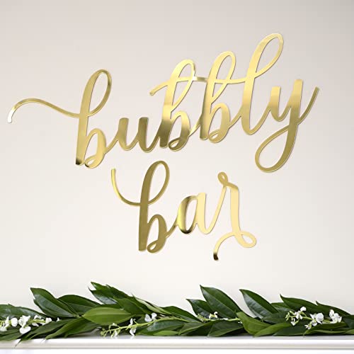 Style Me Pretty Gold Bubbly Bar Acrylic Sign