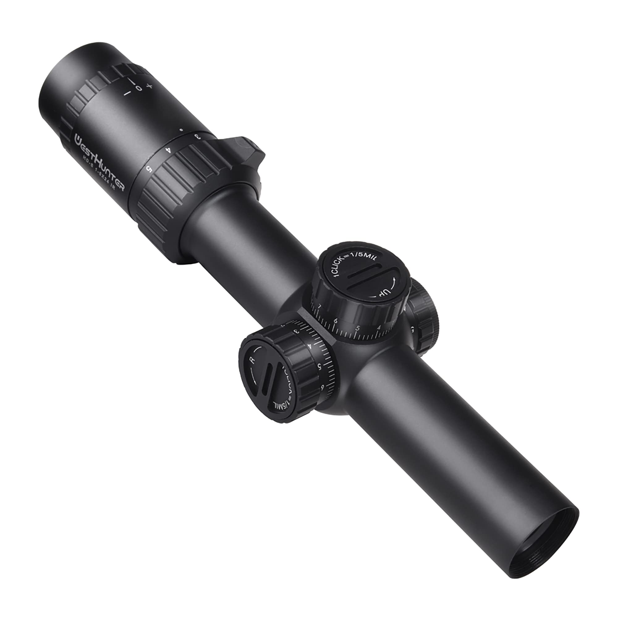 WestHunter Optics HD-S 1-5x24 IR Compact Riflescope, Red Green Illuminated Crosshair Reticle Second Focal Plane 30mm Tube Tactical Precision Shooting Scope | Picatinny Shooting Kit A