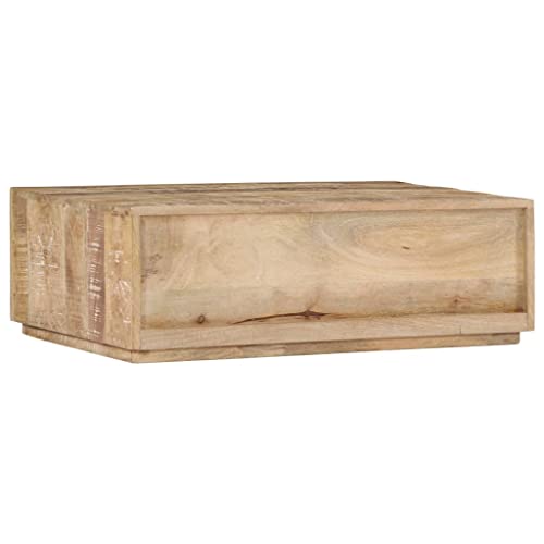 QJBSAVVA Coffee Table 35.4"x23.6"x11.8" Solid Mango Wood,Entrance Table Tray Tables Center Table Low Table Suitable for Meeting Rooms, Reception Rooms, Offices