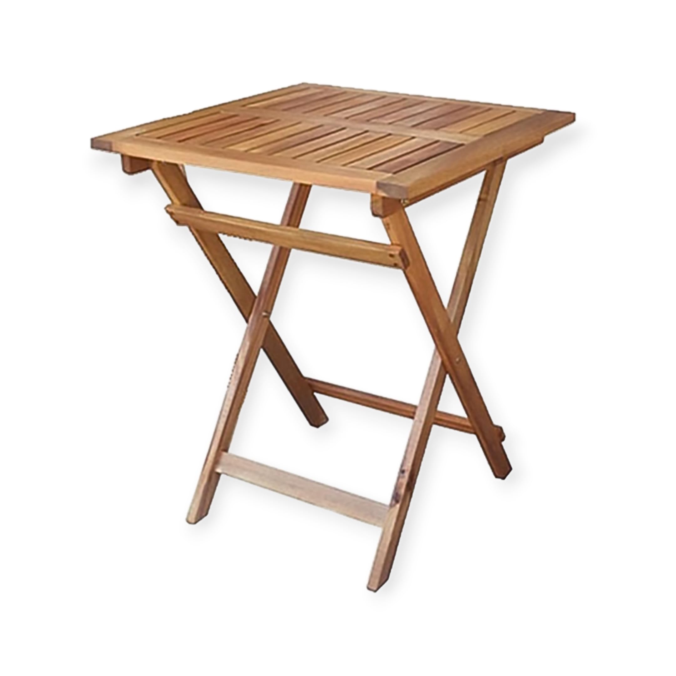 Patio Wise Folding Outdoor Patio Table, Foldable Acacia Wood Bistro Deck Bar, Small Portable Apartment Balcony & Porch Furniture, 23½ Inches Long x 23½ Inches Deep x 28¼ Inches High, Teak