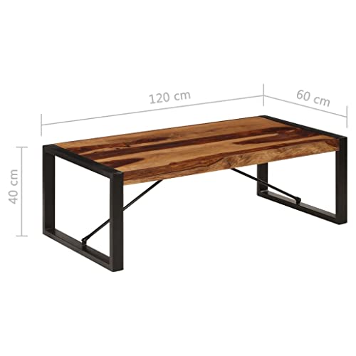 QJBSAVVA Coffee Table 47.2"x23.6"x15.7" Solid Sheesham Wood,Entrance Table Tray Tables Center Table Low Table Suitable for Meeting Rooms, Reception Rooms, Offices