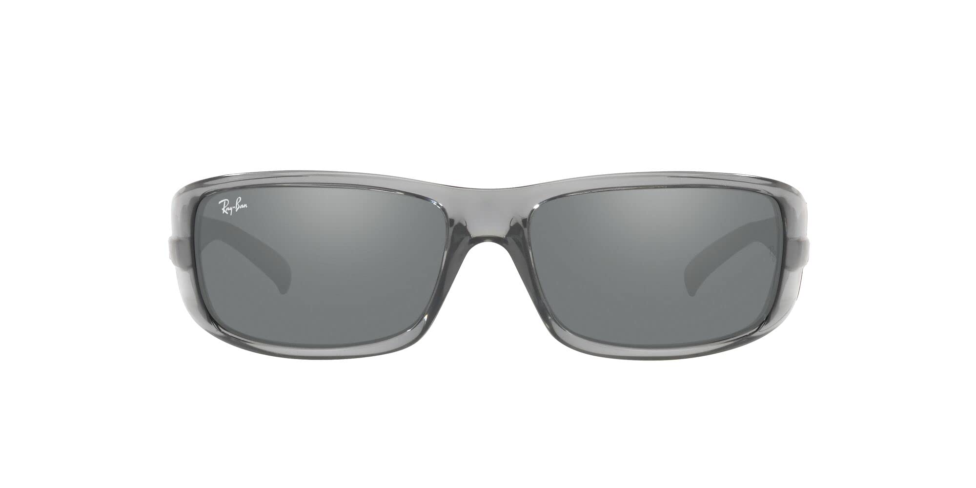 Ray-Ban Men's RB4057 Rectangular Sunglasses, Grey, 61mm