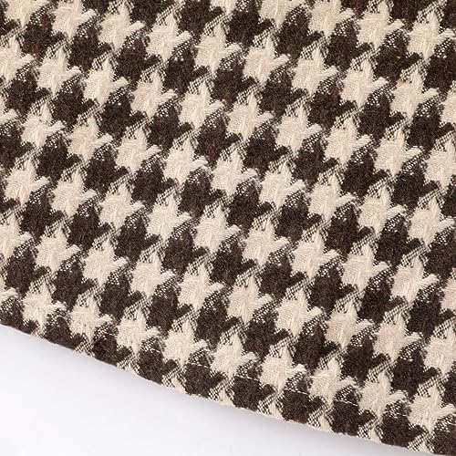 PATPAT Toddler Girl Ruffle Mock Neck Long Sleeve 2 Piece Houndstooth Spaghetti Strap Winter Fall Dress Brown 3 Years