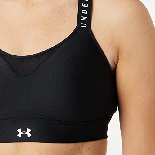 Under Armour Women's Limitless High Sports Bra , Black (001)/White , Large