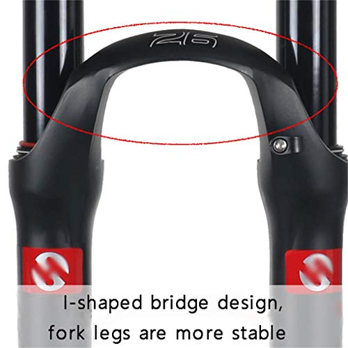 TYXTYX 26/27.5/29 inch Aluminum Alloy Bicycle Suspension Front Fork Mountain Bike air Fork Shoulder Control Lock disc Brake for Strong Structure Bike Accessories
