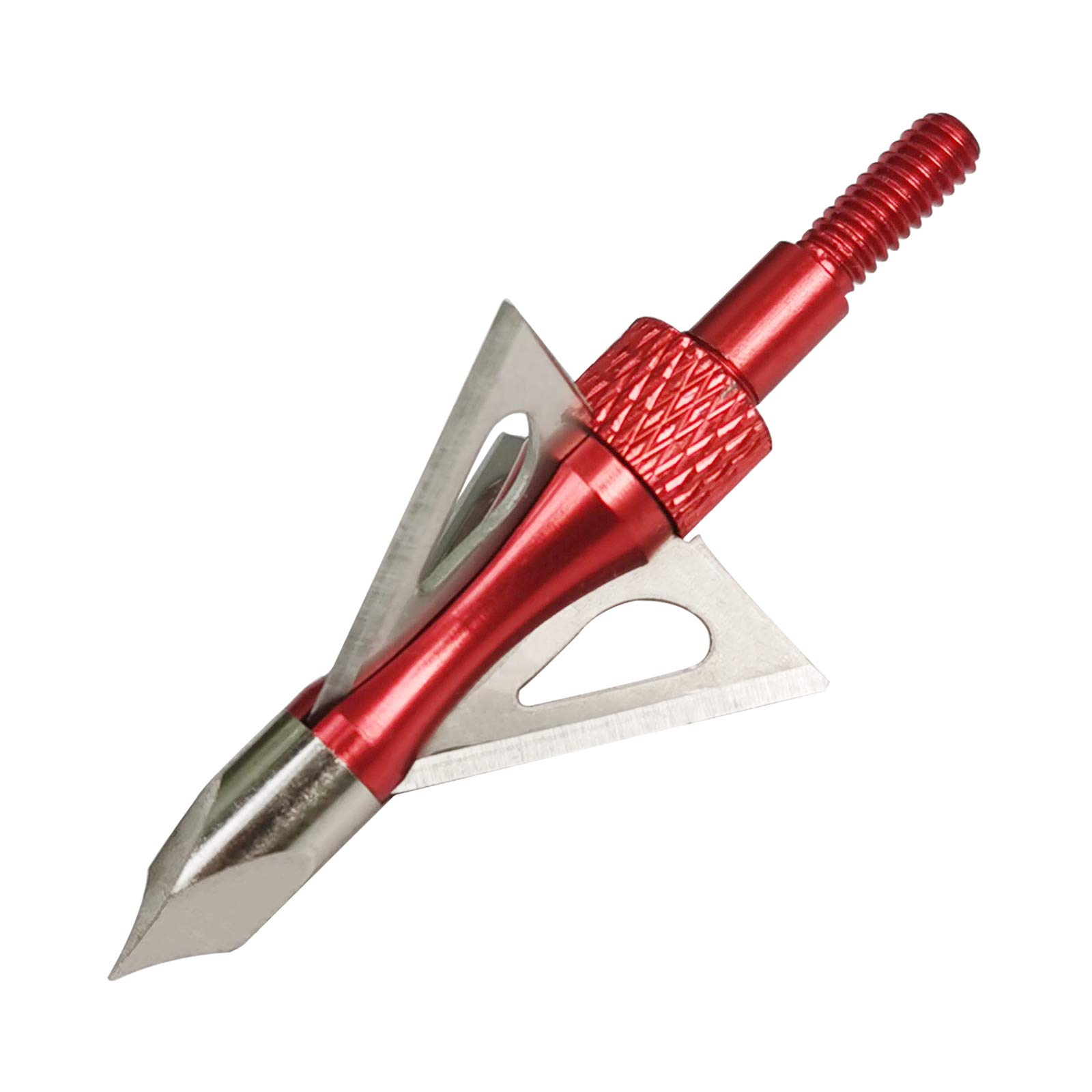 Tbrand Sharp Blades Arrowhead Archery Broadheads Hunting Arrow Crossbow Bolts and Compound Recurve Bow (Red, 12pcs)