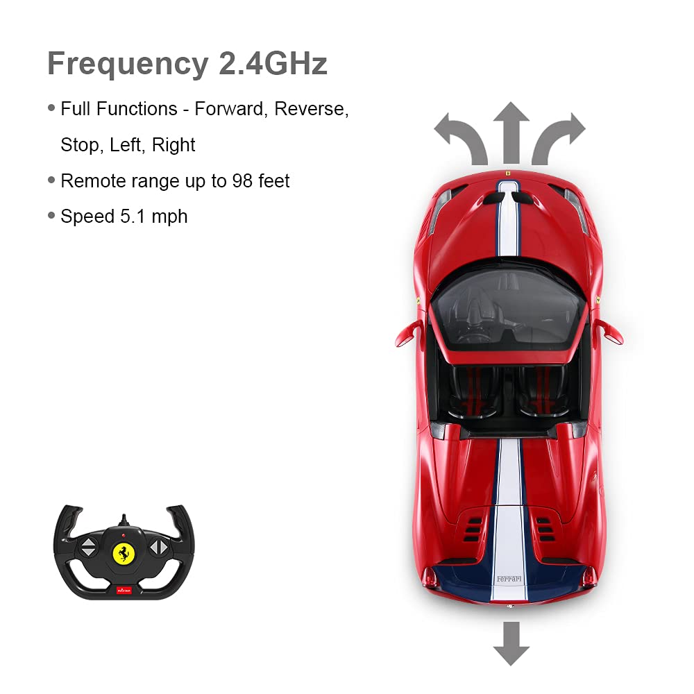 Rastar RC Car | Radio Remote Control Car 1/14 Scale Ferrari 458 Special A, Model Toy Car for Kids, Auto Open & Close, Red