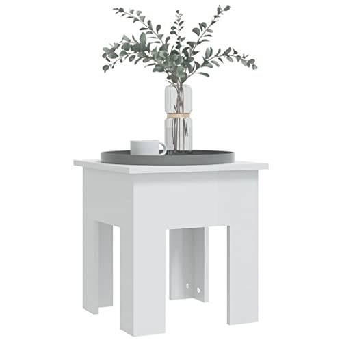 QJBSAVVA Coffee Table High Gloss White 15.7"x15.7"x16.5" Engineered Wood,Floor Standing Table Table for Living Room Cocktail Table Suitable for Meeting Rooms, Reception Rooms, Offices