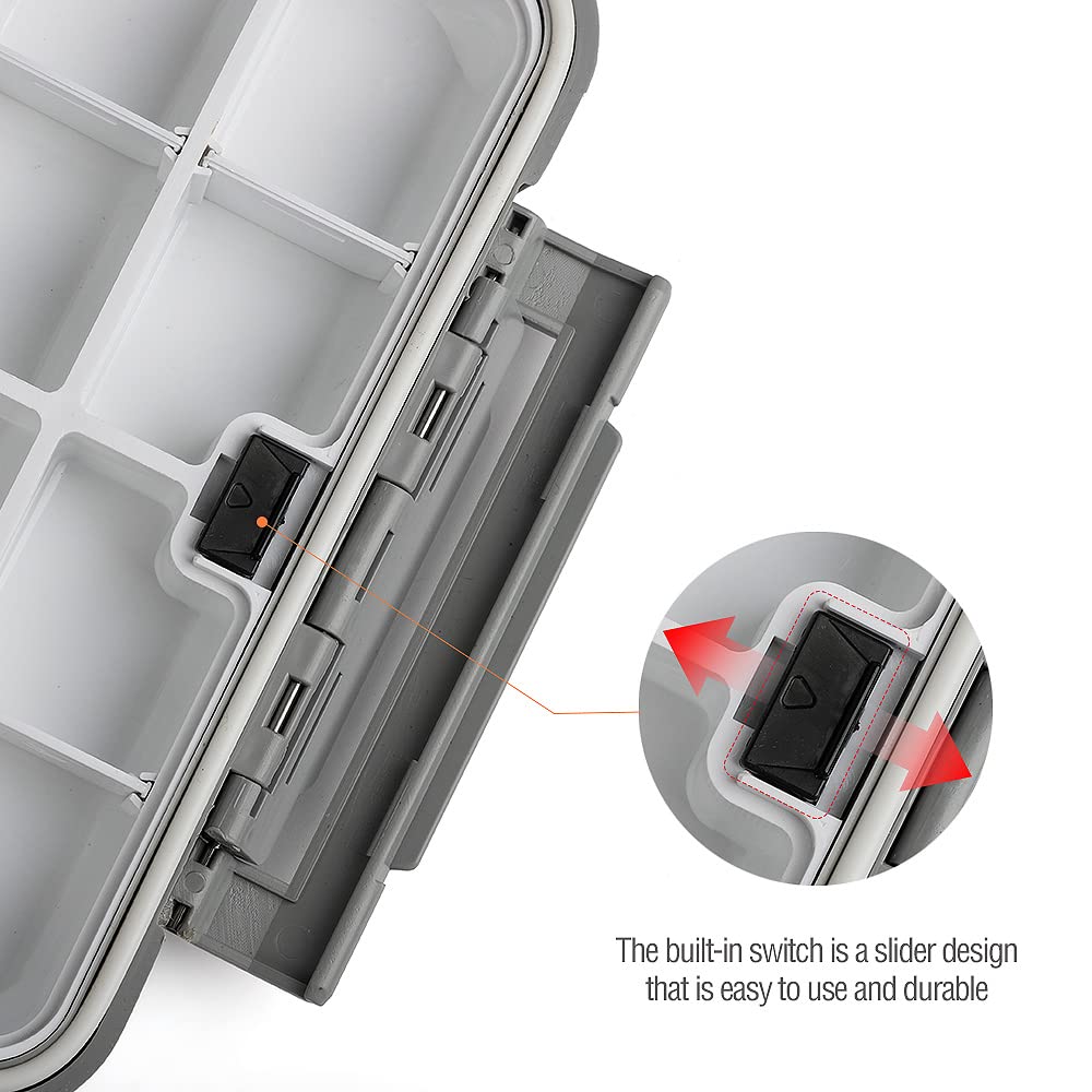 Zxiuzhen Lure Boxes, Fishing Accessory Box, Visibility Transparent Cover, Double Lock Design, Stainless Steel Hinge Shaft, Split Inner Warehouse, Camping Tools, for Fishing Tackle Storage