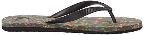 Quiksilver Men's Molokai Recycled 3 Point Sandal Flip Flop, Black/Blue/Black, 7