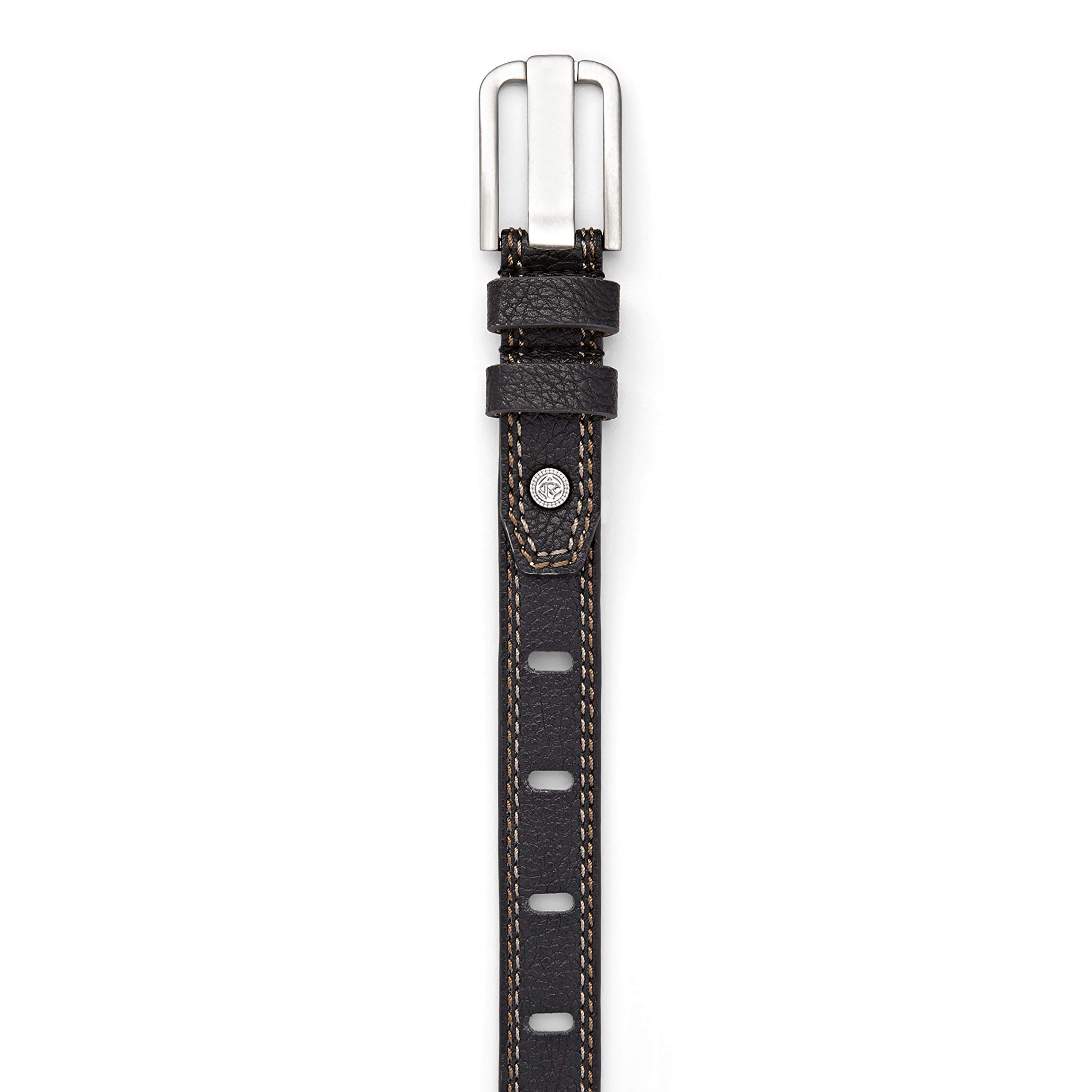 Relic by Fossil womens Heavy Double Stitch Perforated Belt, Black, X-Large US