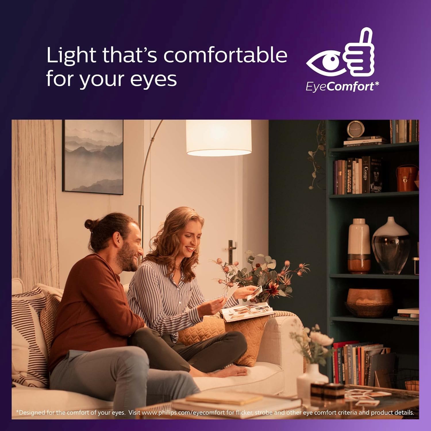 PHILIPS LED Ultra Definition Flicker-Free Dimmable Eye Comfort Technology, Soft White 2700K A15 Frosted Glass Light Bulb, 750Lumen, 5W=60W, E26 Base, 8-Pack (581199)