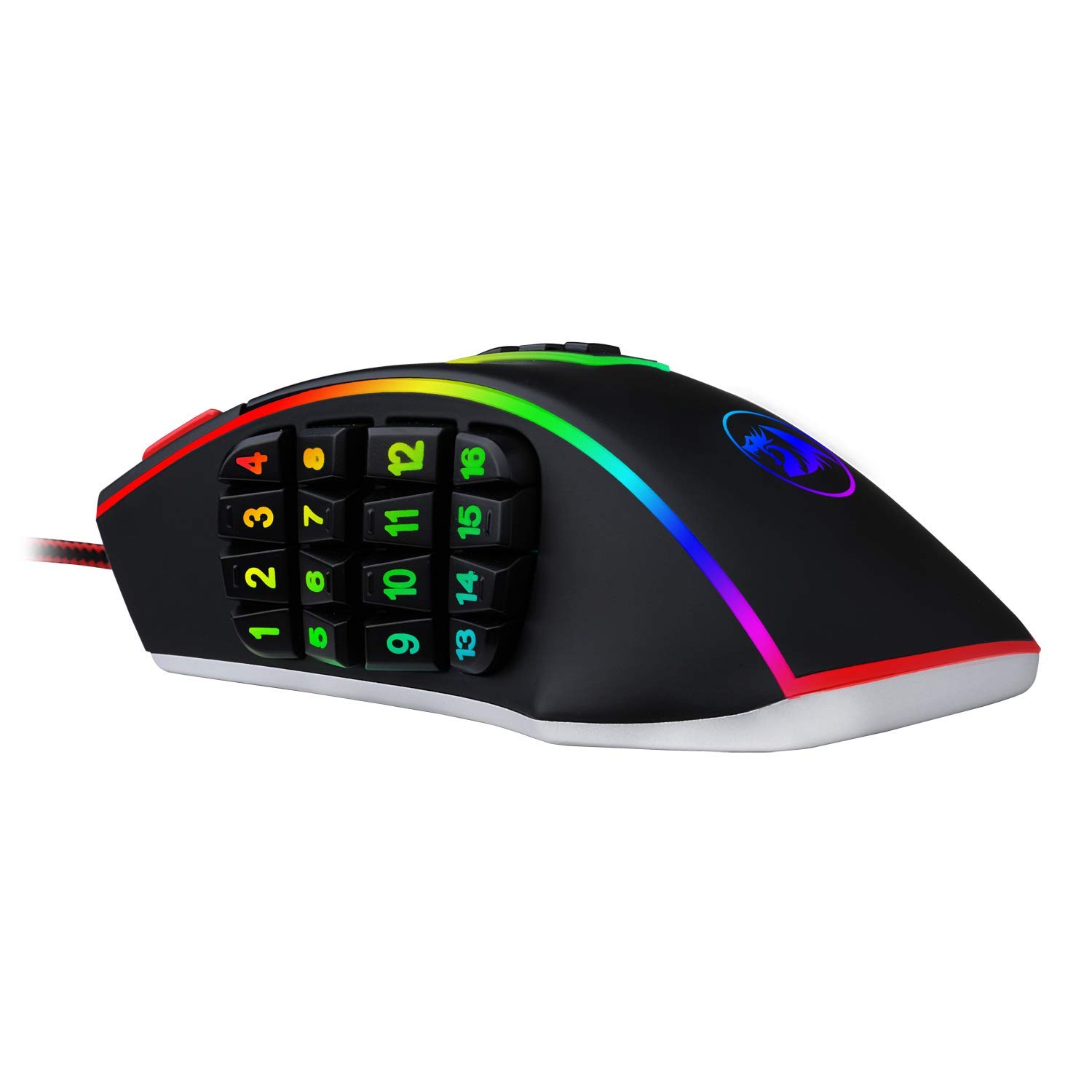 Redragon M990 Legend 24000 DPI High-Precision Programmable Laser Gaming Mouse for PC, MMO FPS, 16 Side Buttons, 5 Programmable User Profiles, 5 LED Lighting Modes (Black)