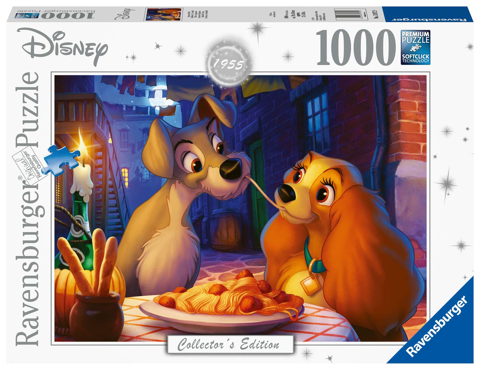 Ravensburger Disney Lady and the Tramp 1000 Piece Jigsaw Puzzle | Unique Softclick Technology | Vibrant, Glare-Free Imagery | Perfect Gift for Puzzle Enthusiasts