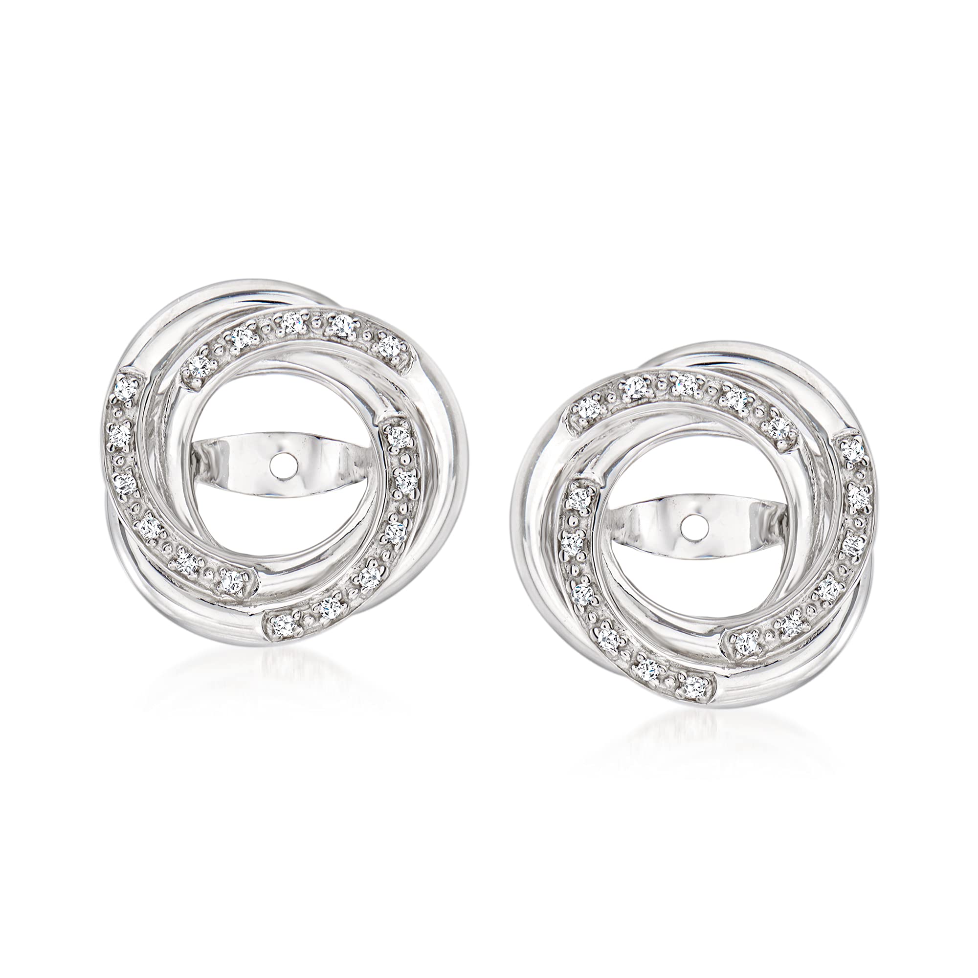 Ross-Simons 0.10 ct. t.w. Diamond Swirl Earring Jackets in Sterling Silver