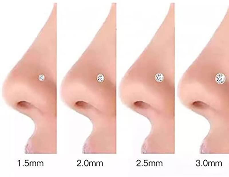 Vitaltyextracts Nose Studs Hypoallergenic 316L Surgical Steel Nose Ring 20G Nose Ring Studs fake Nose Piercing kit Clear Cubic Zirconia Nose Rings for Women