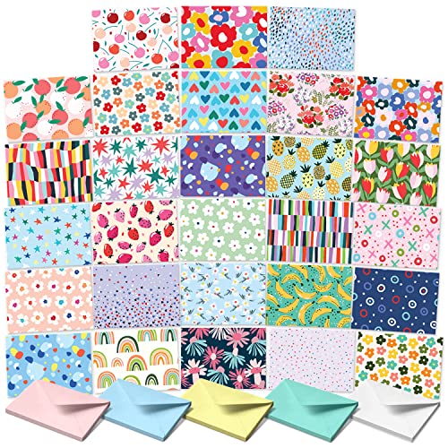S&O Blank Cards for All Occasions in One Box Set - Blank Notecards with Envelopes for Handwritten Messages - All Occasion Cards Assortment Box with Envelopes - 100 Vibrant Notecards and Envelopes Set