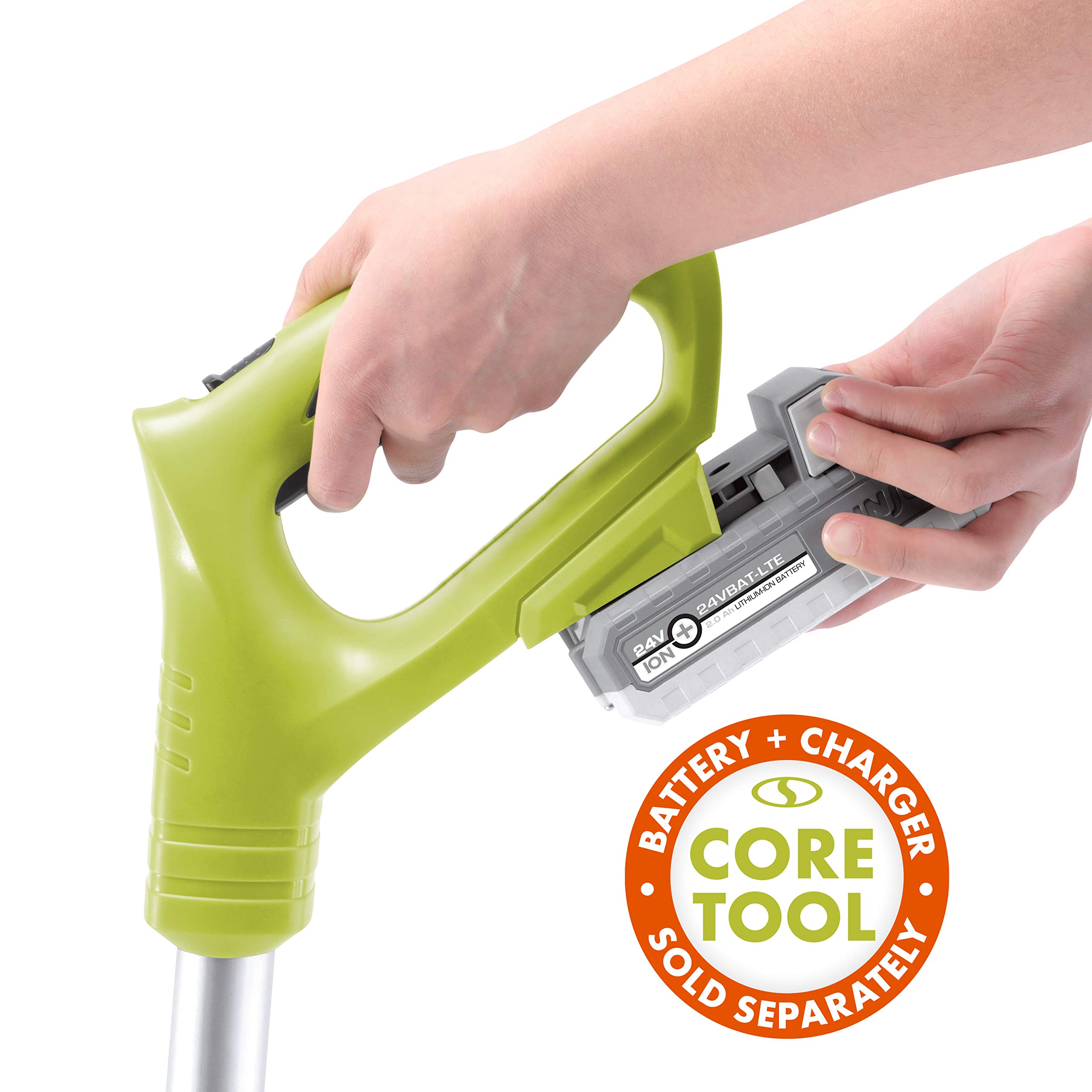 Sun Joe 24V-TLR-CT 24-Volt IONMAX Cordless Garden Tiller/Cultivator With Telescopic Pole, Tool Only