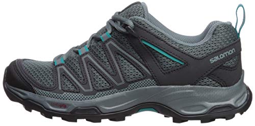 Salomon Pathfinder Hiking Shoes for Women, Stormy Weather/Phantom/Tropical Green, 9