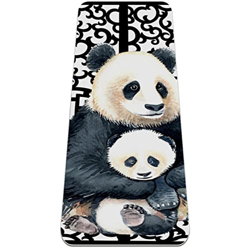 Yoga Mat, Yoga Mats for Home Workout, Workout Mat, Exercise Mats, Pilates Mat, Panda Chinese Style Pattern