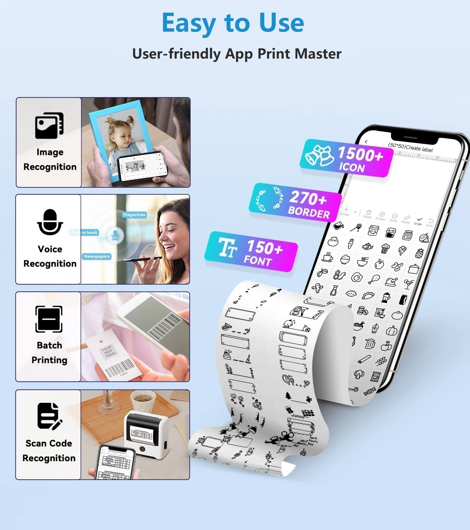Phomemo Label Makers-M200 Label Printer Machine with 3 Paper,2023 Upgrade 3 Inch M110 Label Maker,WiFi Bluetooth Thermal Label Printer,Phone Support,for Android iOS,for Shipping,Labeling- White