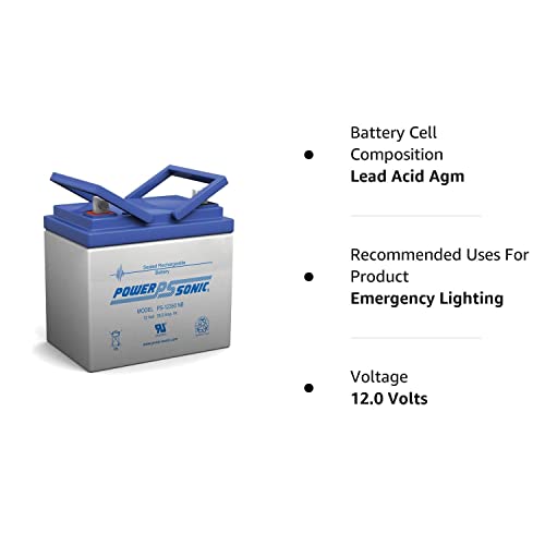Power Sonic 12V 35Ah U1 AGM Solar Battery Also Replaces 33Ah, 34Ah, 36Ah