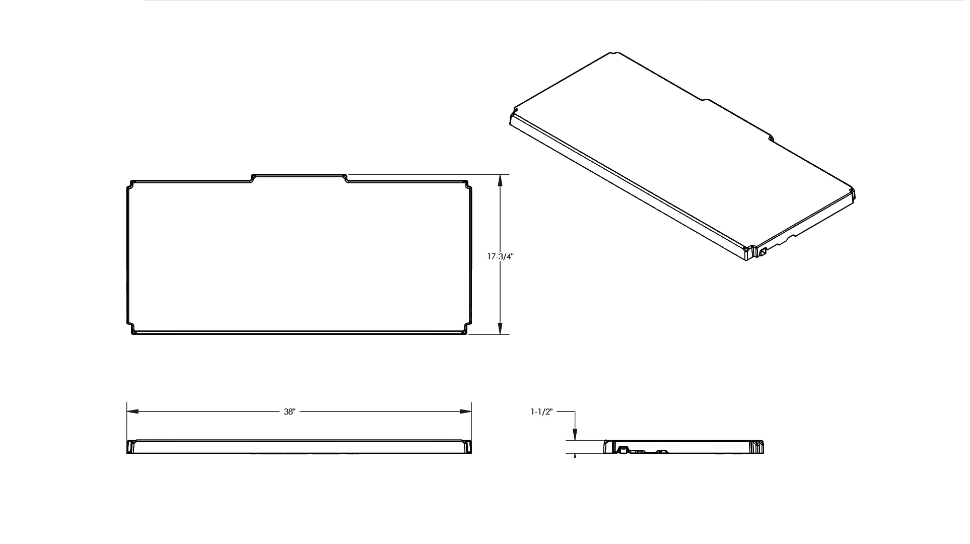 Suncast BMC4020 38" W x 1-1/2" H x 17-1/2" D Platinum Storage Cabinet Shelf for Mega Cabinet (only Compatible Mega Tall Storage Cabinet, Model BMC8000)