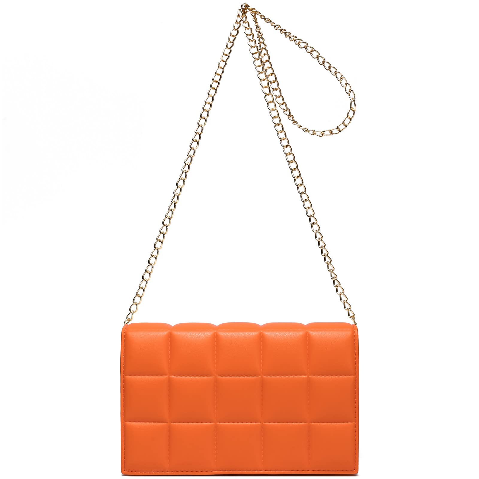 YIKOEE Mini Purse for Women with Removable Chain (Orange)