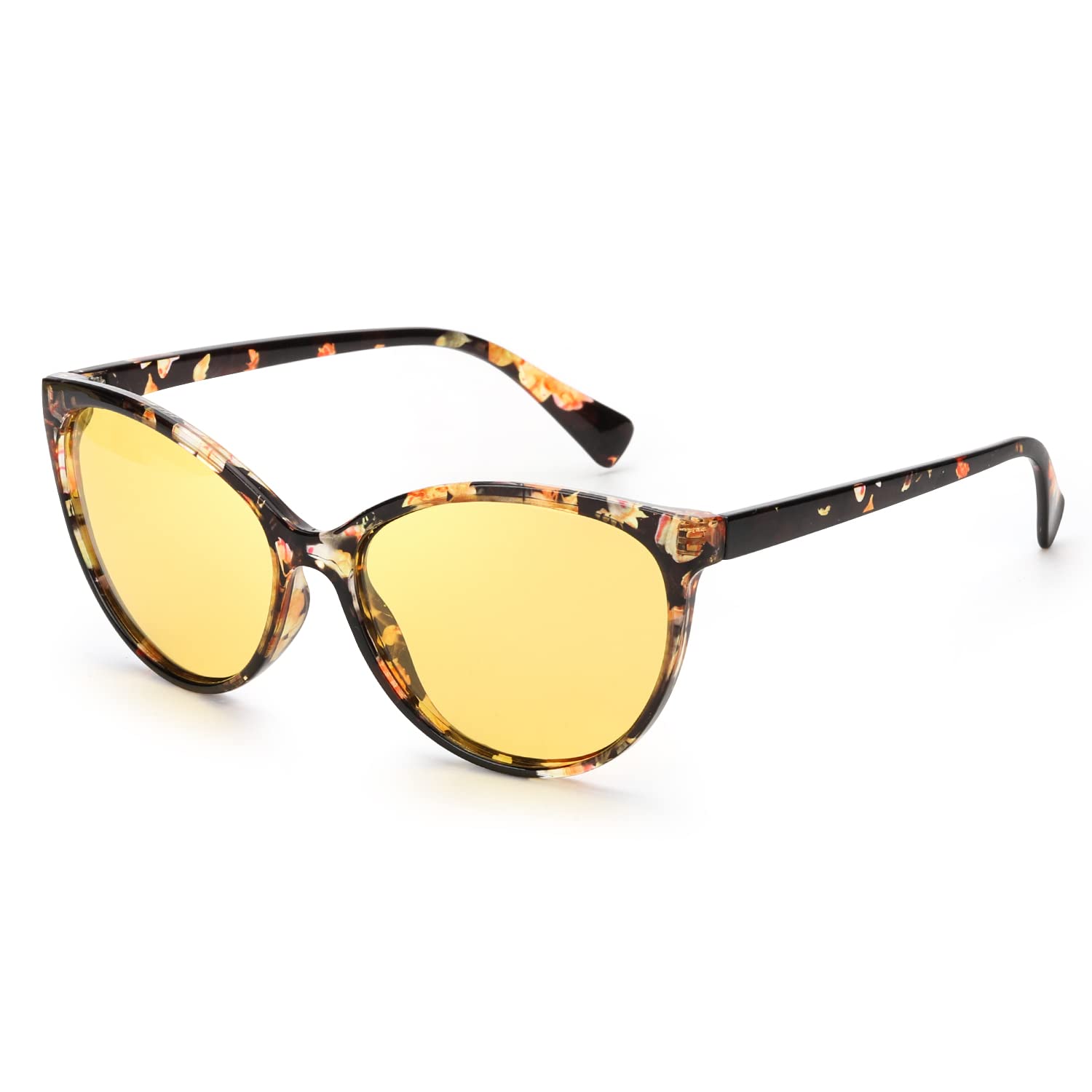 TJUTR Night-Vision Glasses for Women, Polarized Night-Driving Glasses Reduce Glare Nighttime Glasses UV Protection
