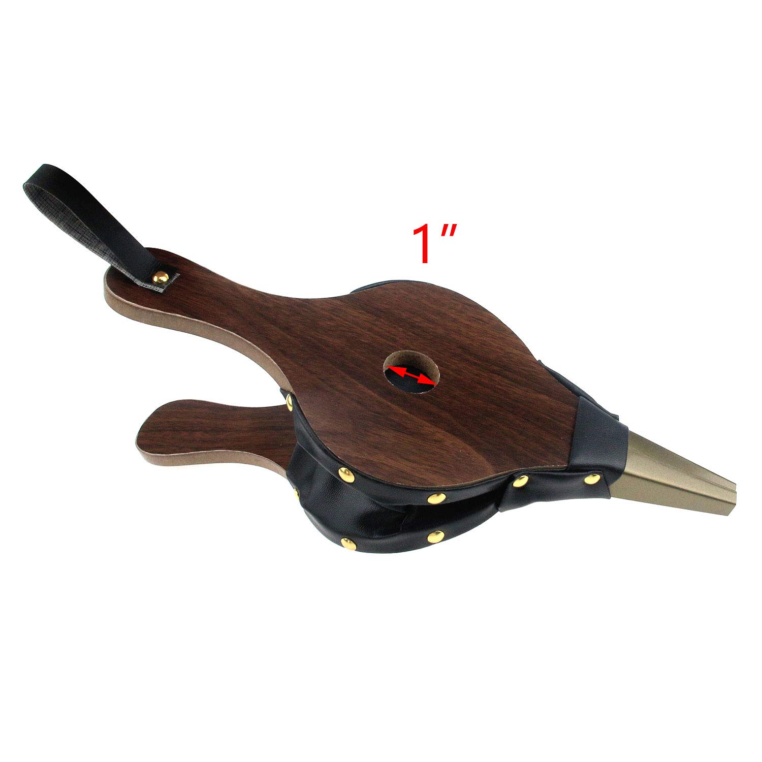 T Tulead 12"x4.92" Fireplace Bellows Brown Bellows Fire Pit Bellows Wood Hand Bellows Barbeque Bellows with Hanging Strap