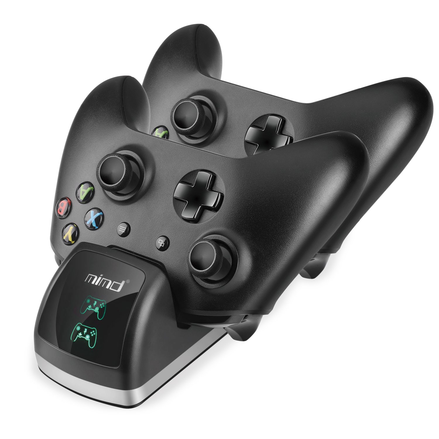 TNP Controller Charger Compatible with Xbox One S/X Standard and Elite, Dual Docking Station Stand Cradle w/Charging Indicator Light & 2 Rechargeable Batteries