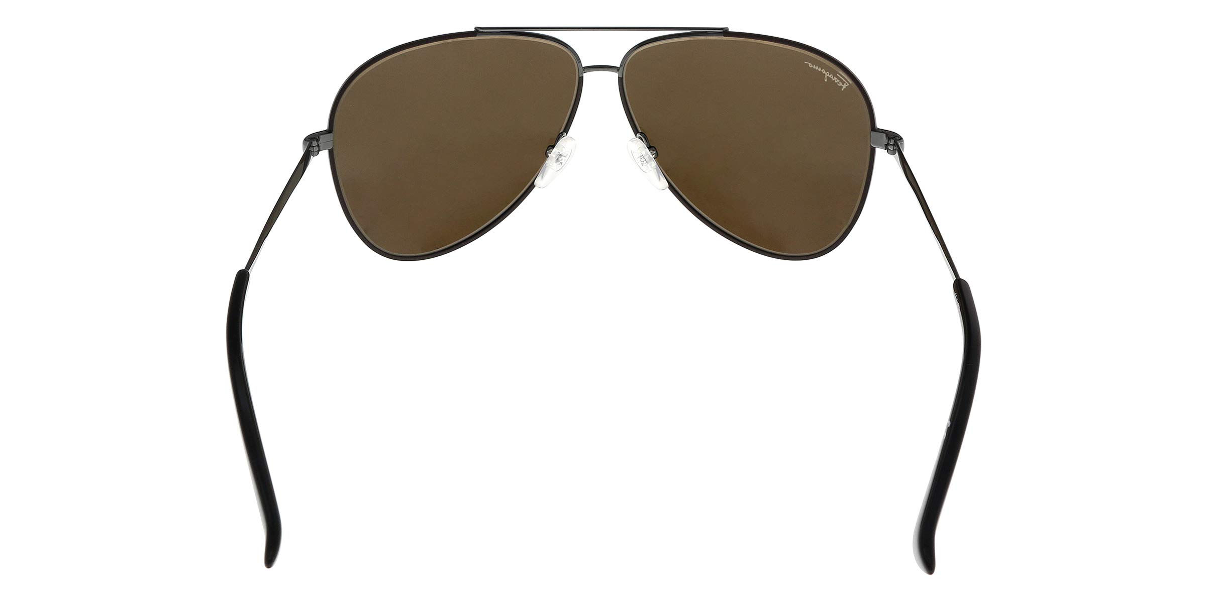 Salvatore Ferragamo Aviator Sunglasses SF131S 067 Gunmetal/Cocoa 60mm 131