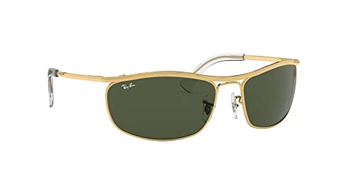 Ray-Ban RB3119 Olympian Rectangular Sunglasses, Gold/G-15 Green, 62 mm
