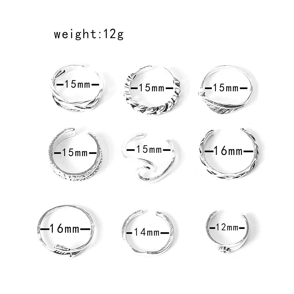 ZZ ZINFANDEL 28 Pcs Toe Rings - Adjustable Rings Toe Rings for Women Open Vintage Retro Finger Wave Toe Ring Beach Foot Jewelry Set (adjustable)