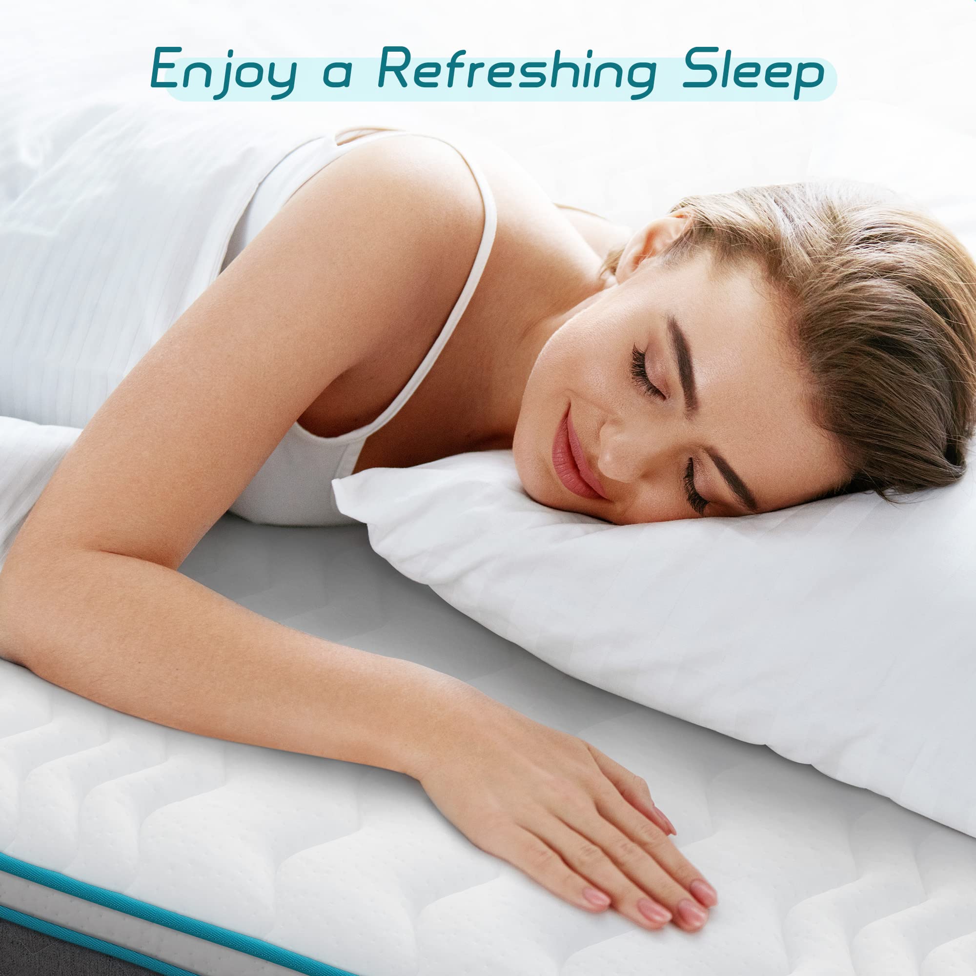 Serweet 10 Inch Bamboo Charcoal Memory Foam Hybrid Queen Mattress - 7-Zone Pocket Innersprings for Motion Isolation -Heavier Coils for Durable Support -Medium Firm -Made in Century-Old Factory