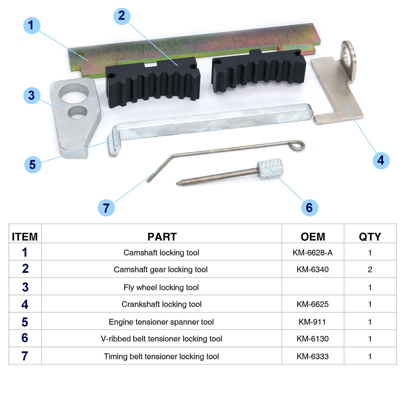 TIOIT COEME Engine Camshaft Tensioning Locking Alignment Timing Tool Kit Compatible with Chevy Cruze Aveo Alfa Romeo Fiat 16V 1.8 1.6 1.4 EN 6340 EN 6333
