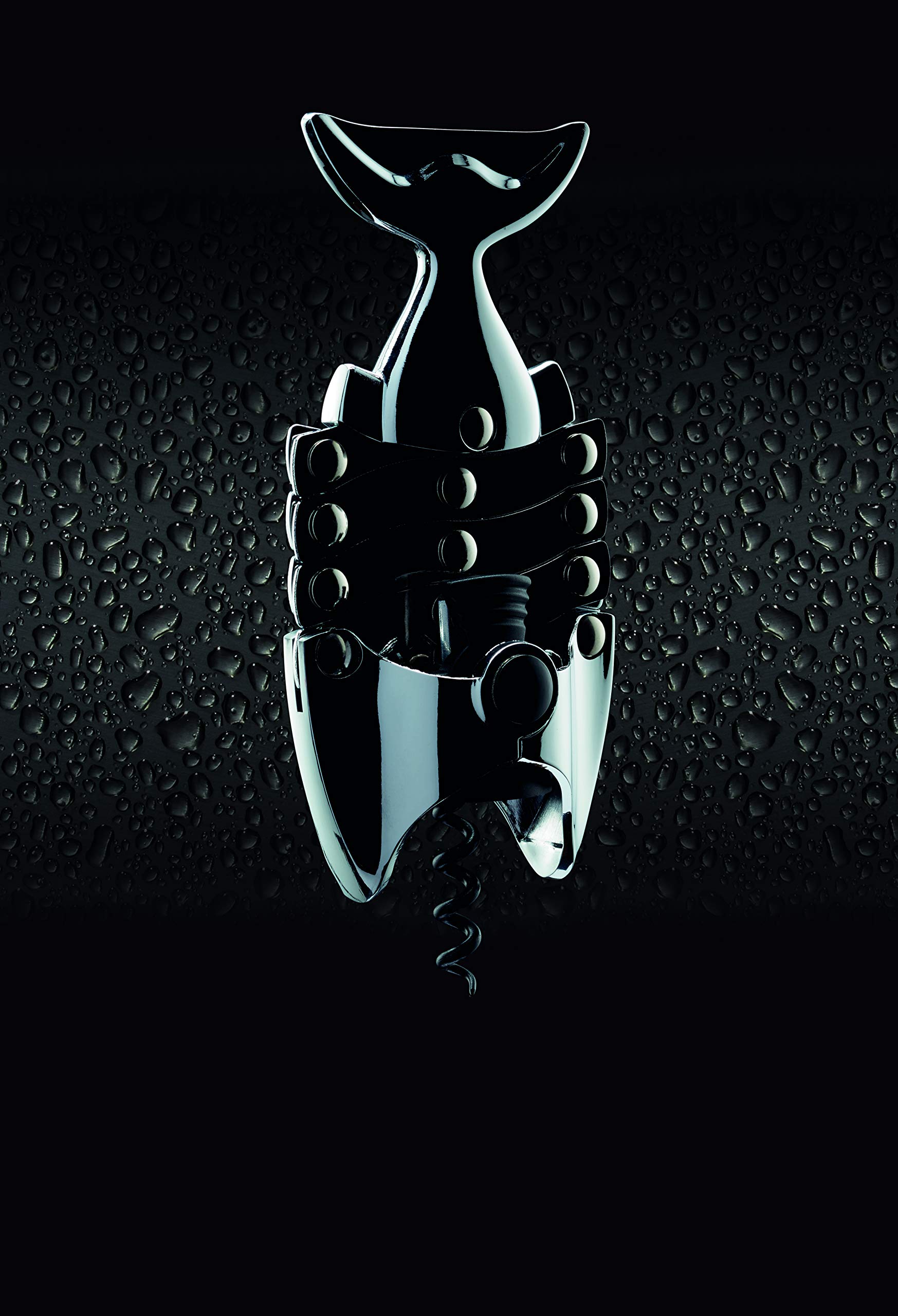 BarCraft Lazy Fish Corkscrew and Bottle Opener, Stainless Steel Wine Opener, 16.5 x 7.5 x 4.5cm, Silver