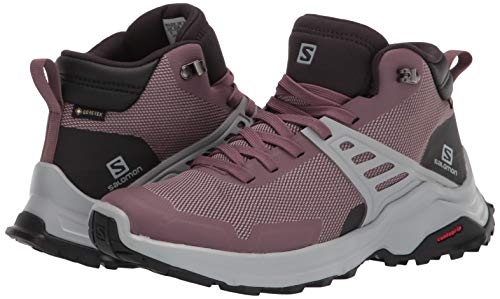 Salomon X Raise MID Gore-TEX Hiking Boots for Women, Flint/Phantom/Quarry, 10.5