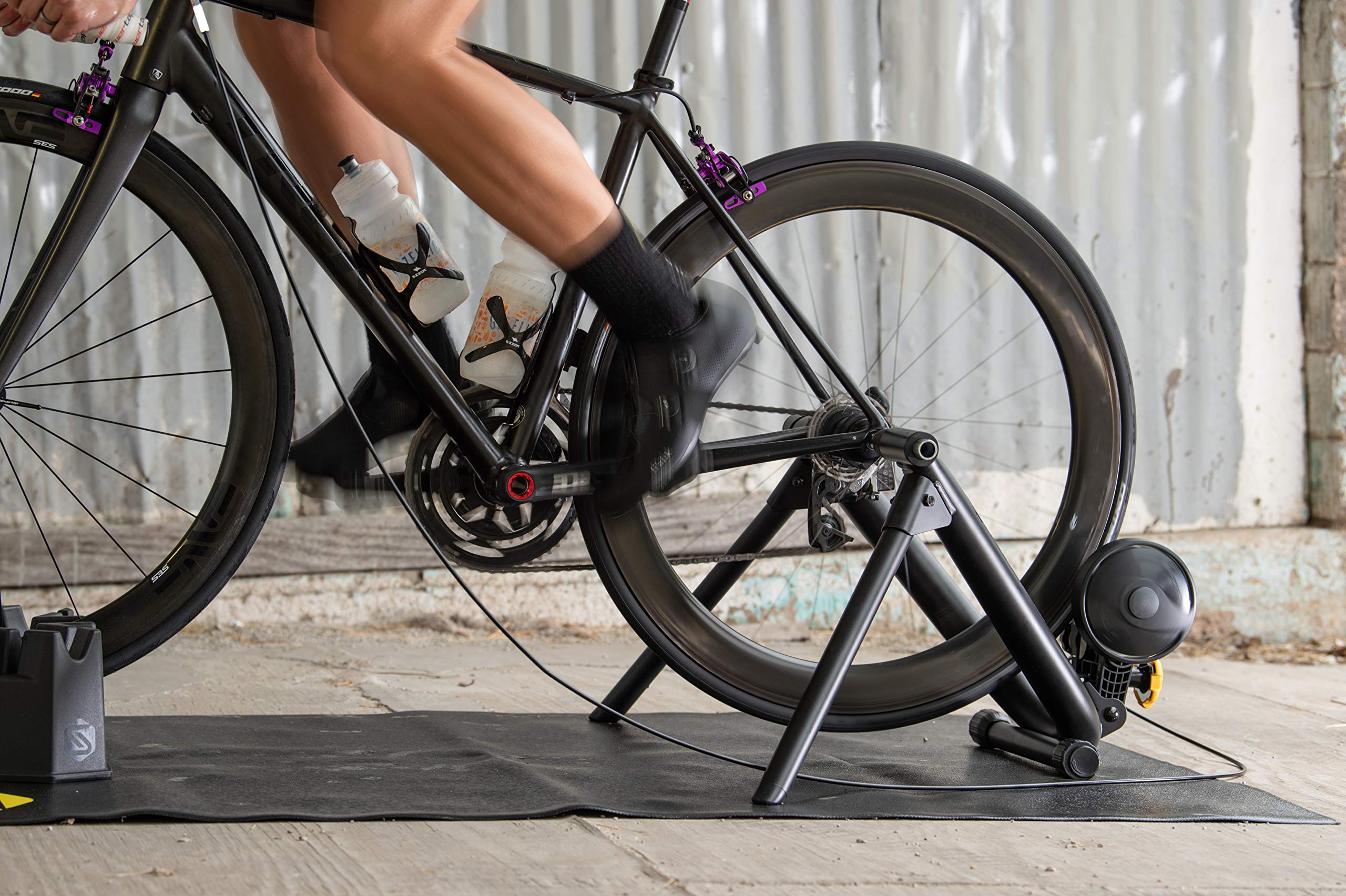 Saris Complete Bike Trainer Accessory Kit with Bike Mat, Climbing Block & Towel, Black