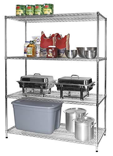 Regal Altair 24" Deep x 24" Wide x 74" High 4 Tier Chrome Wire Shelving Kit | NSF Commercial Storage Rack Unit