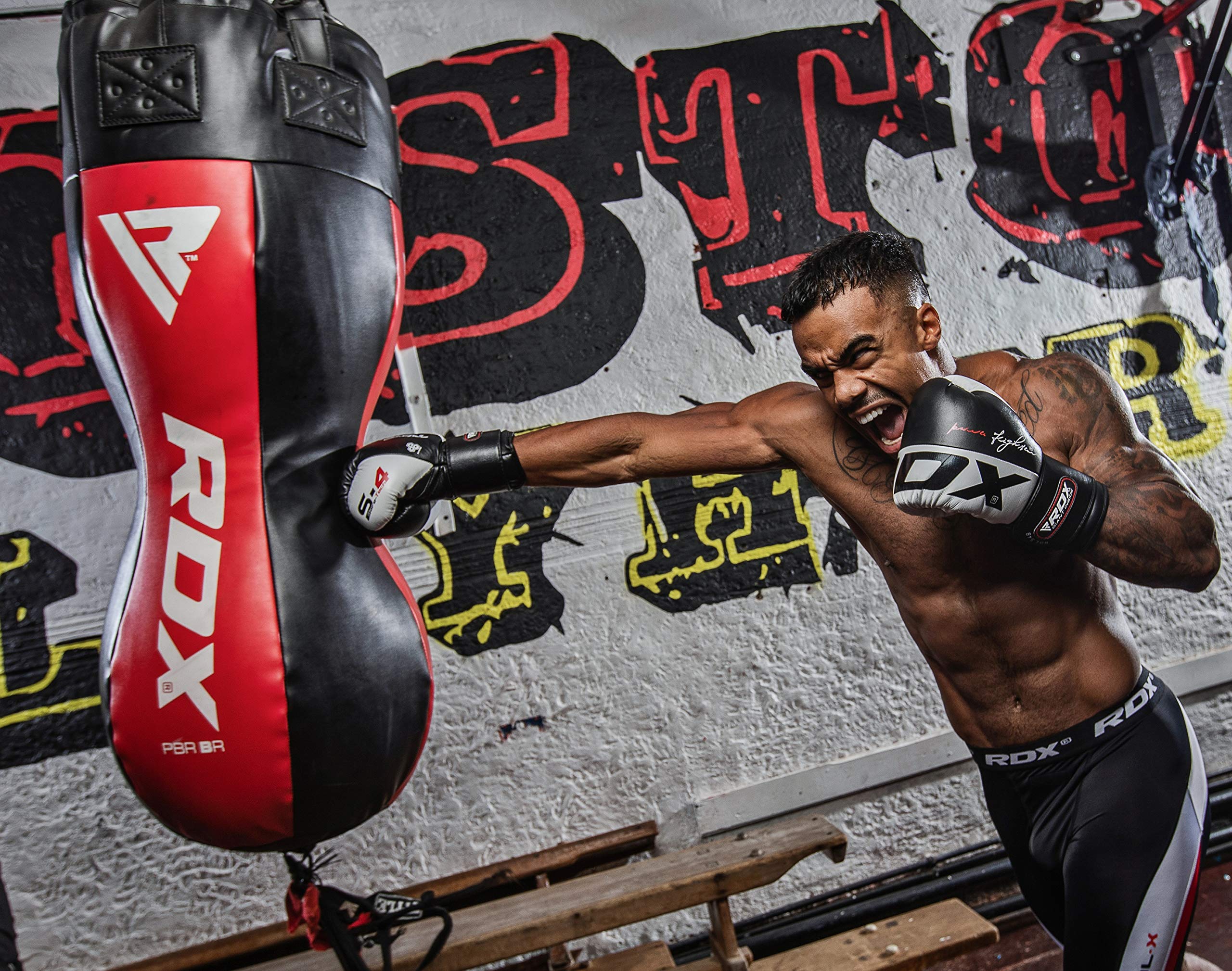 RDX Body Punching Bag UNFILLED - Uppercut Heavy Duty Hanging Chains - Punch Training Gloves for Boxing, MMA, Kickboxing and Muay Thai