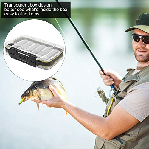 Ueohitsct Fly Fishing Box ABS Two‑Sided Transparent Lures Storage Case Fishing Gear Accessories