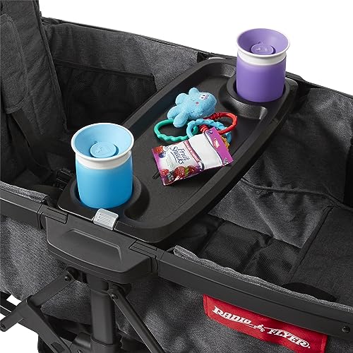 Radio Flyer Voya Stroller Wagon, 2 Seater Wagon Stroller for Kids with Low Sides, Baby Stroller Wagon, Double Stroller